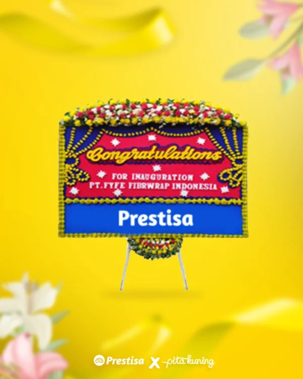 Bunga Papan Congratulation – Pita Kuning – 11 – Prestisa