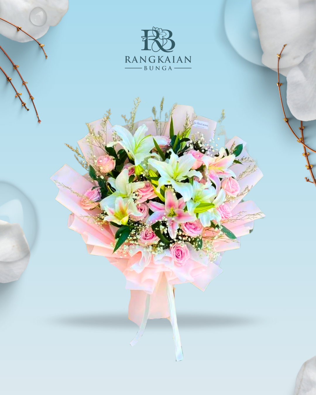Luminous Grace Bouquet - Pesan Online & Delivery Indonesia | Prestisa